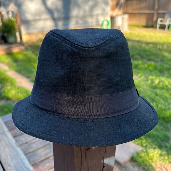 Vintage | Accessories | Dpc Authentic Black Linen Blend Fedora Hat ...
